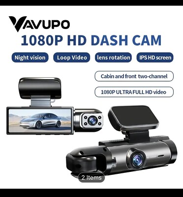 Vavupo Dual Dash Cam, 1080P HD with IR Night Vision | eBay