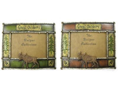 Great Outdoors Moose Picture Frames Great Detail Green or Brown Cabin ...