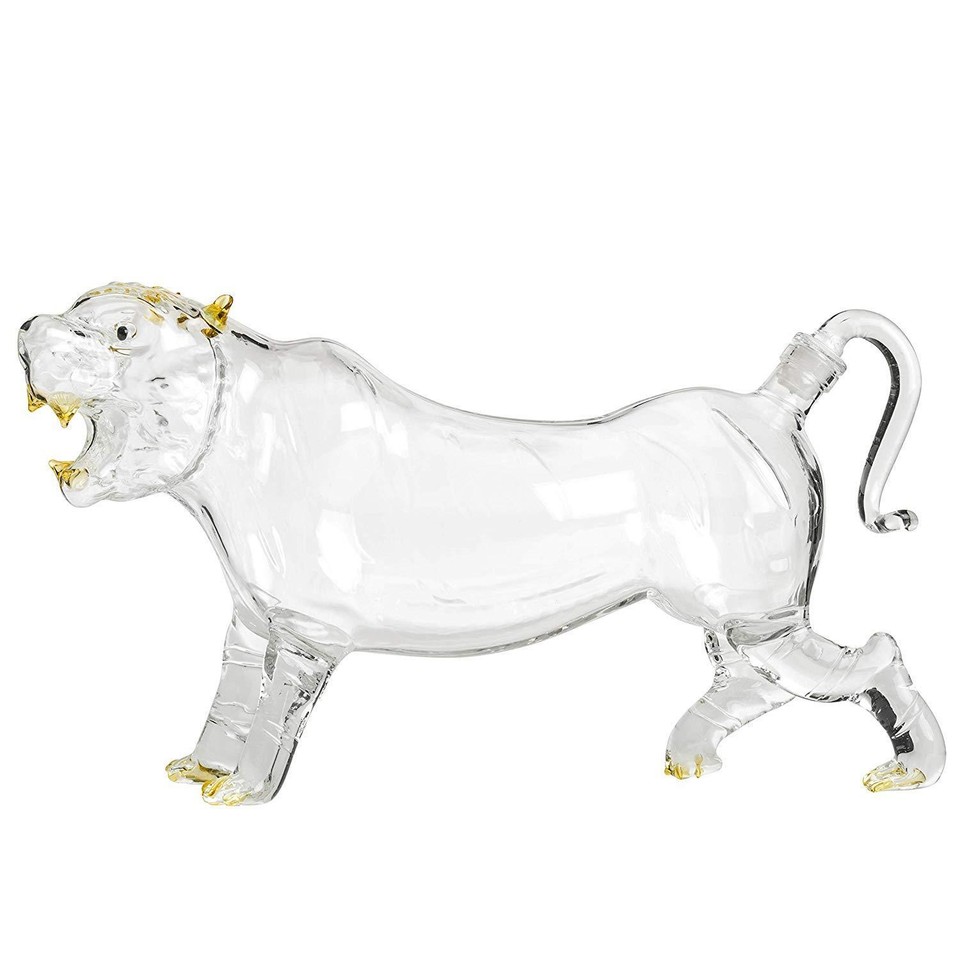 Animal Decanters Large 35-Oz Roaring Tiger Glass Figurine, Liquor ...
