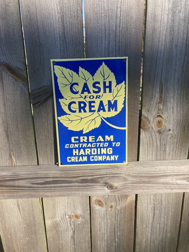 Harding Cash For Cream Porcelain Dairy Milk Butter Cheese Sign Maple ...