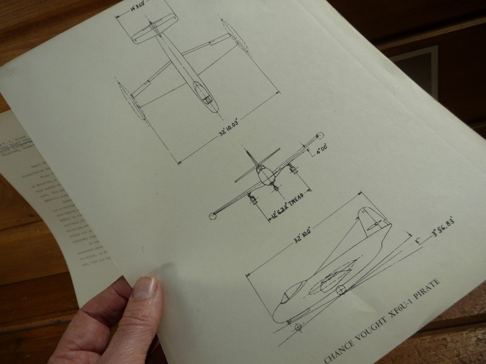 Vintage B&W Photo 8x10 Chance Vought XF6U-1 NAVY Jet Fighter Airplane ...