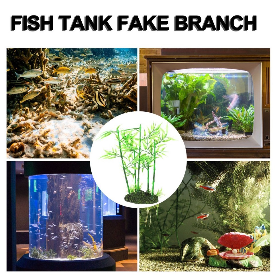 Bamboo Ornament Fake Fish Tank Decor Aquarium Plants Foreground ...