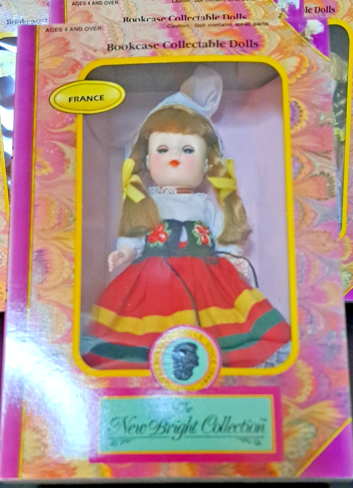 Vintage 1992 The New Bright Collection Bookcase Collectible Dolls Lot ...