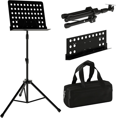 HEAVY DUTY ORCHESTRAL MUSIC STAND FOLDING ADJUSTABLE SHEET STAND TRIPOD ...
