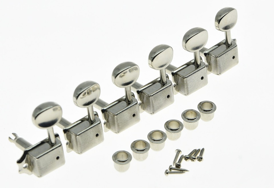 Lefty Nickel Vintage Guitar Tuning Keys Tuners Machine Heads for Strat ...