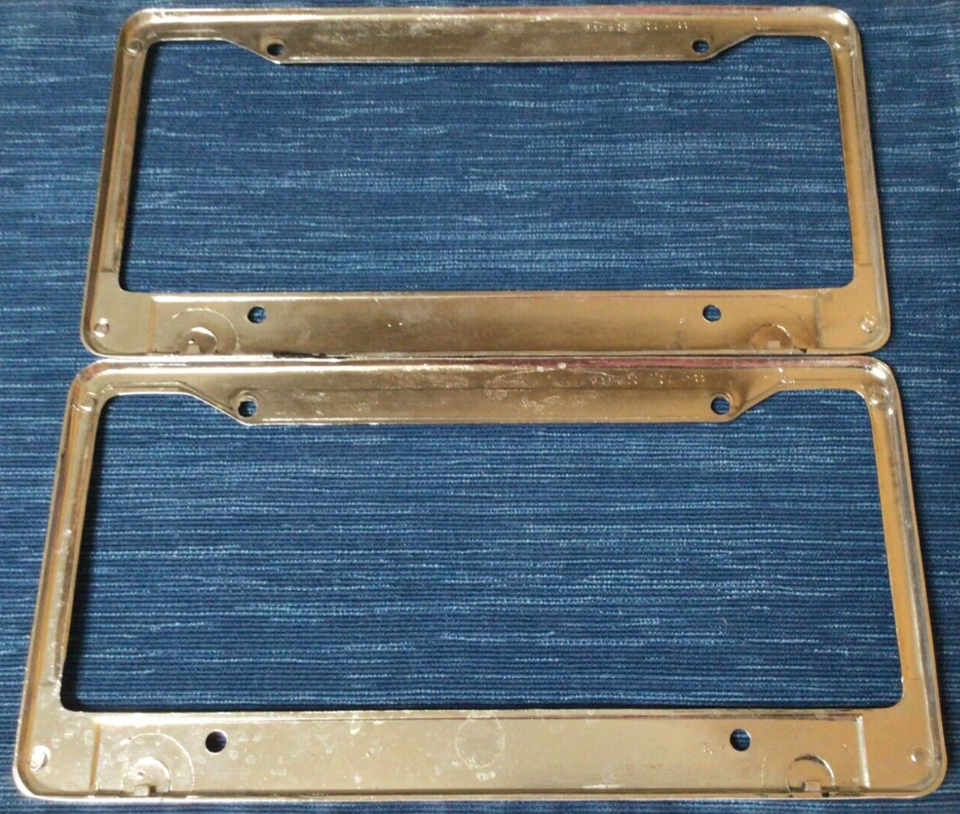 Pair Vtg Metal Barber Honda Bakersfield CA License Plate Frame Dealer ...
