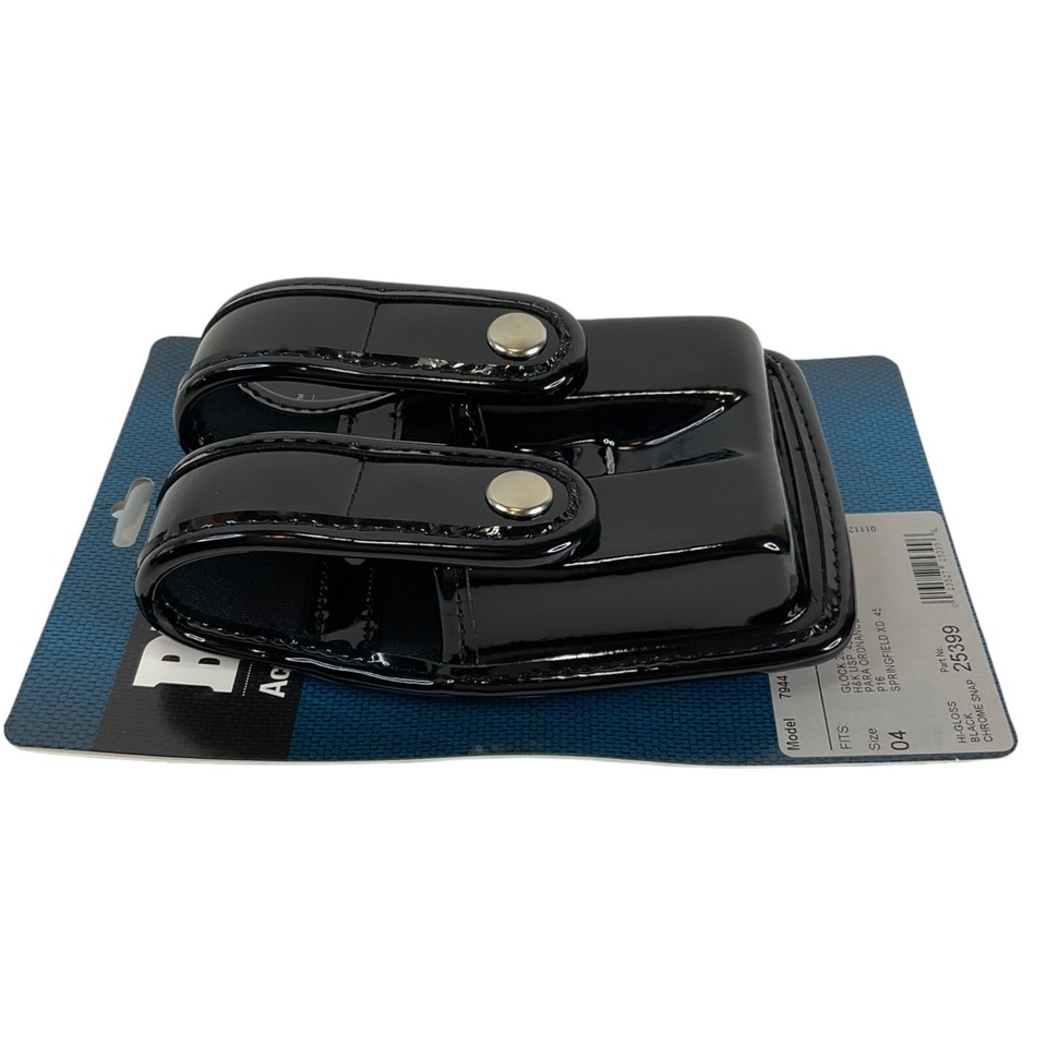 Bianchi Slimline Double Mag Pouch 7944 Gloss Black Chrome Snap Glock 20 ...