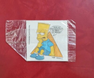 1991 The Simpsons Bart Mini Stickers/Iron-ons Hostess Chips Still ...