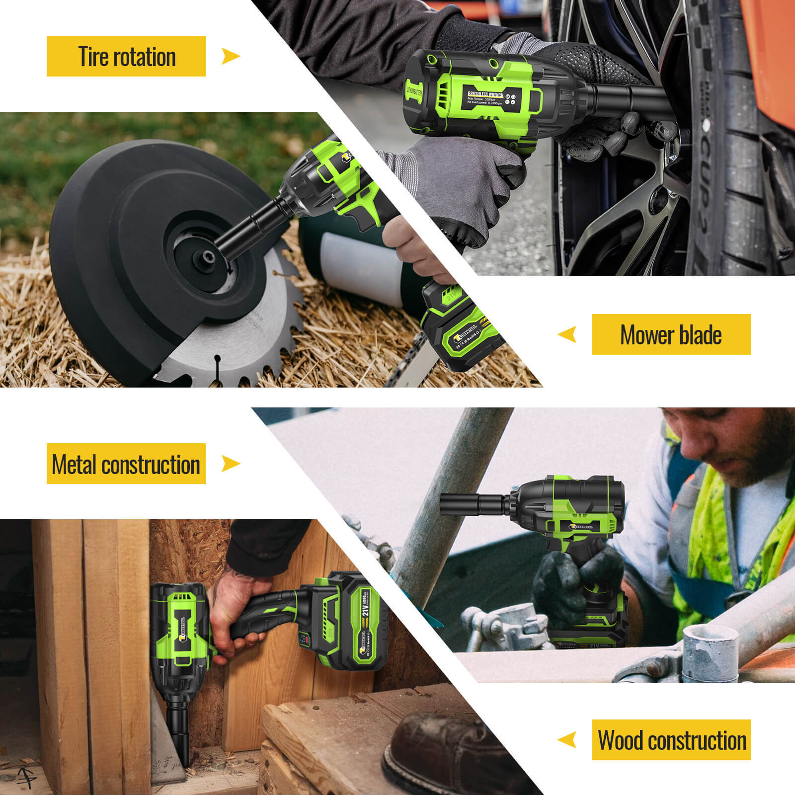 Impact Wrench Cordless Impact Driver Ratchet Rattle Nut Gun for Car ...