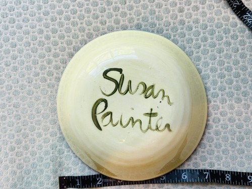 SUSAN PAINTER Pottery 3-D Crocodile Alligator Hand Painted Fish Bowl 7 ...