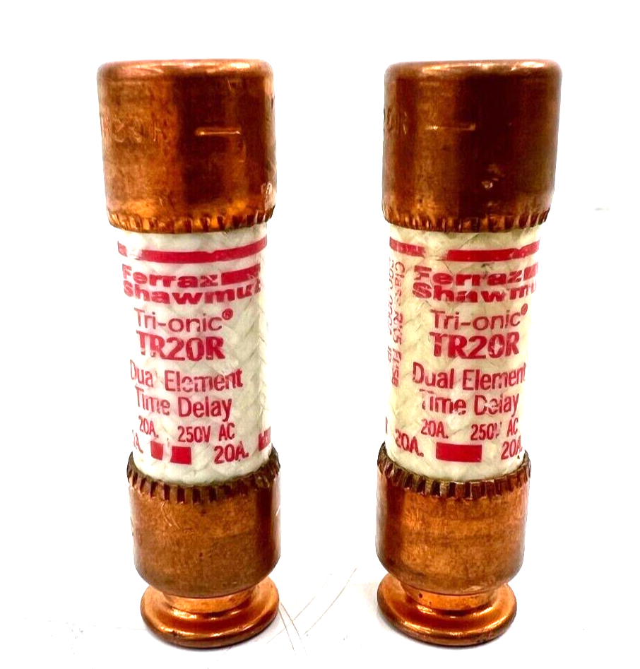 BUSSMANN TR20R FUSE TIME DELAY CLASS RK5 I.R. 200KA AC/20KA DC 20A LOT ...