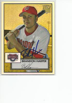 BRANDON HARPER Autographed Signed 2006 Topps '52 card Washington ...