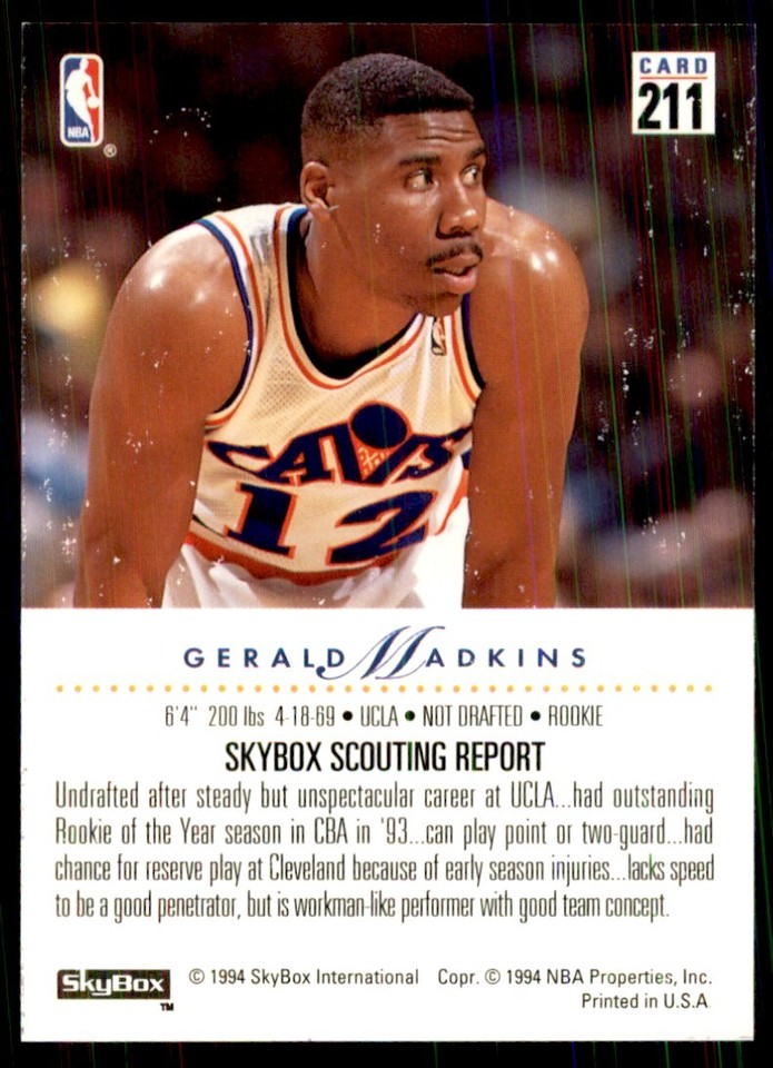 1993-94 SkyBox Gerald Madkins A Basketball Cards #211 | eBay
