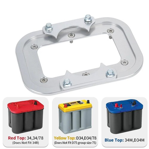 ⭐Aluminum Battery Bracket Relocation Hold Down Tray Kit For Optima 34/ ...