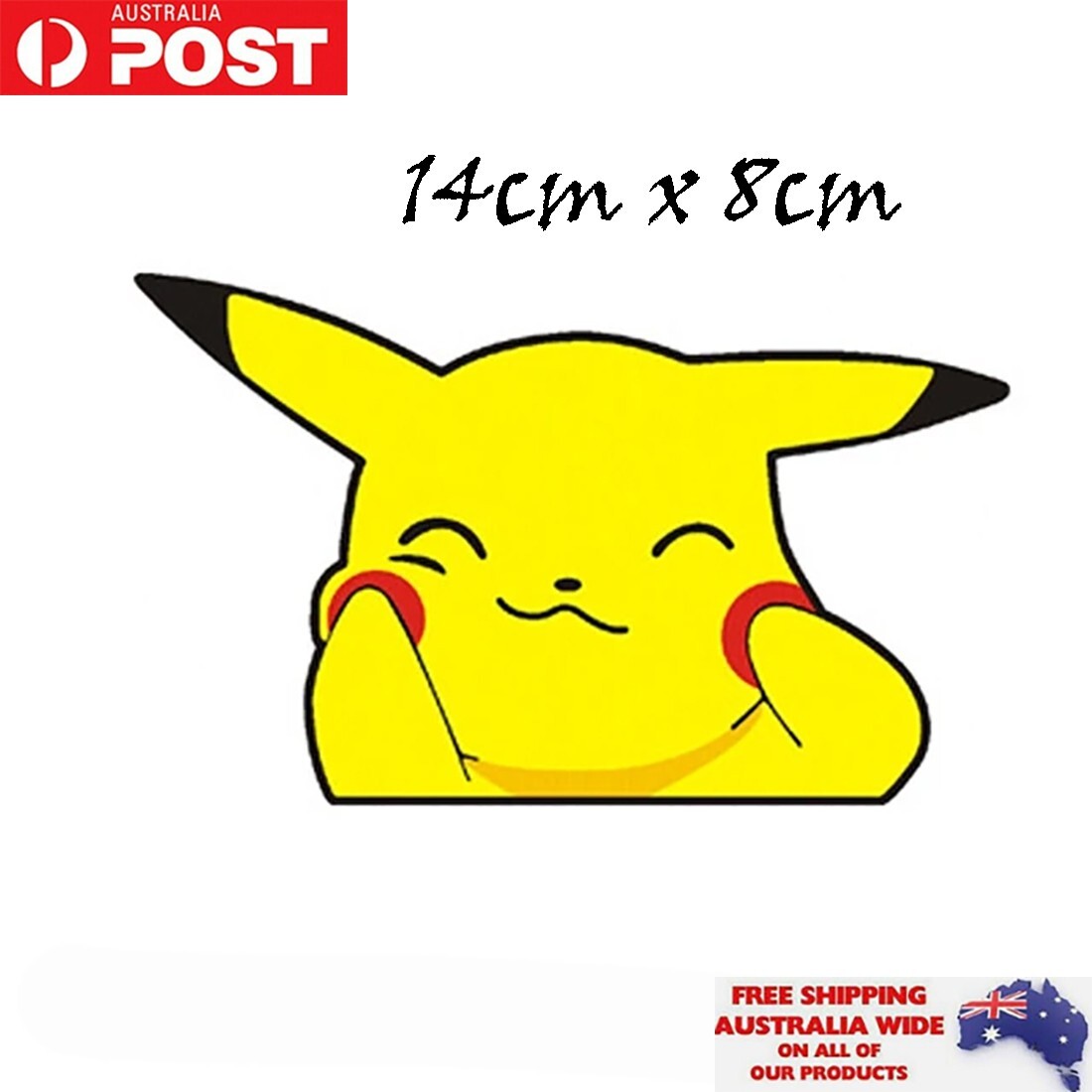 Cute Pikachu Sticker PVC Pokemon Anime Cartoon Vinyl Decal For Car ...