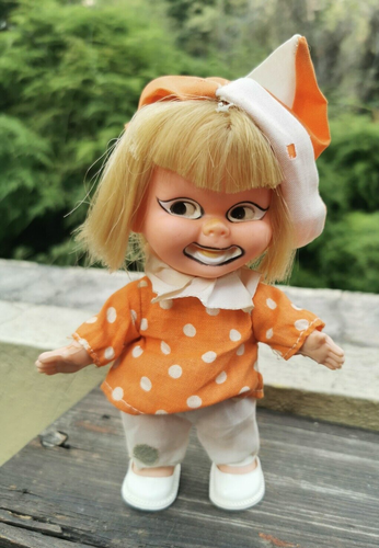 VINTAGE 1960's FUN WORLD, INC PLASTIC GIRL CLOWN 6 3/4" DOLL, MADE IN ...