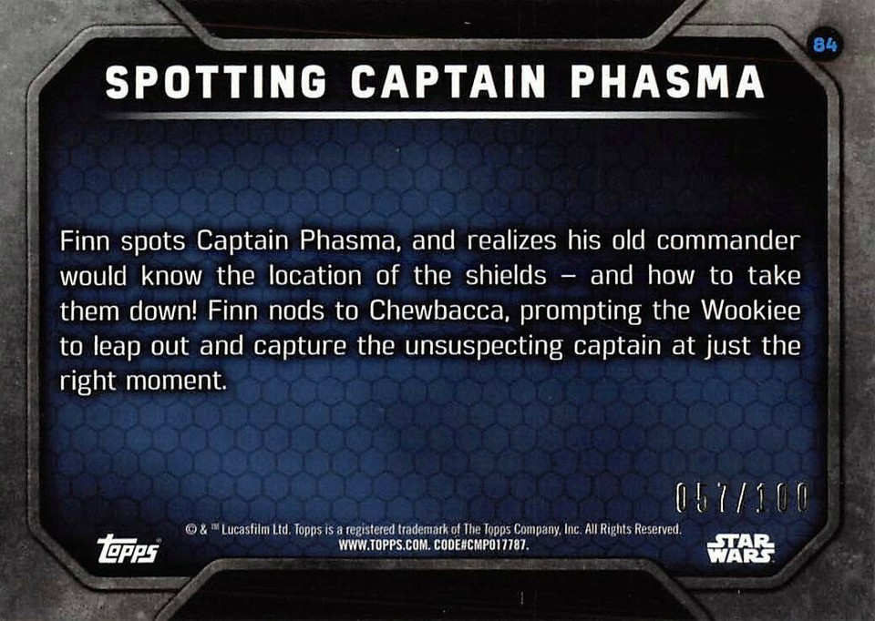 2016 Star Wars The Force Awakens Series 2 Gold 57/100 Spotting Captain ...