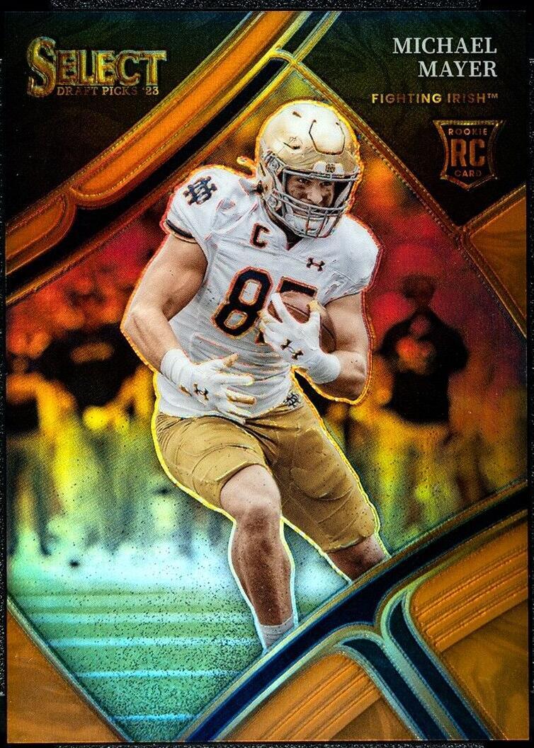 2023 Panini Select Draft Picks - Field Level Michael Mayer #120 Orange ...