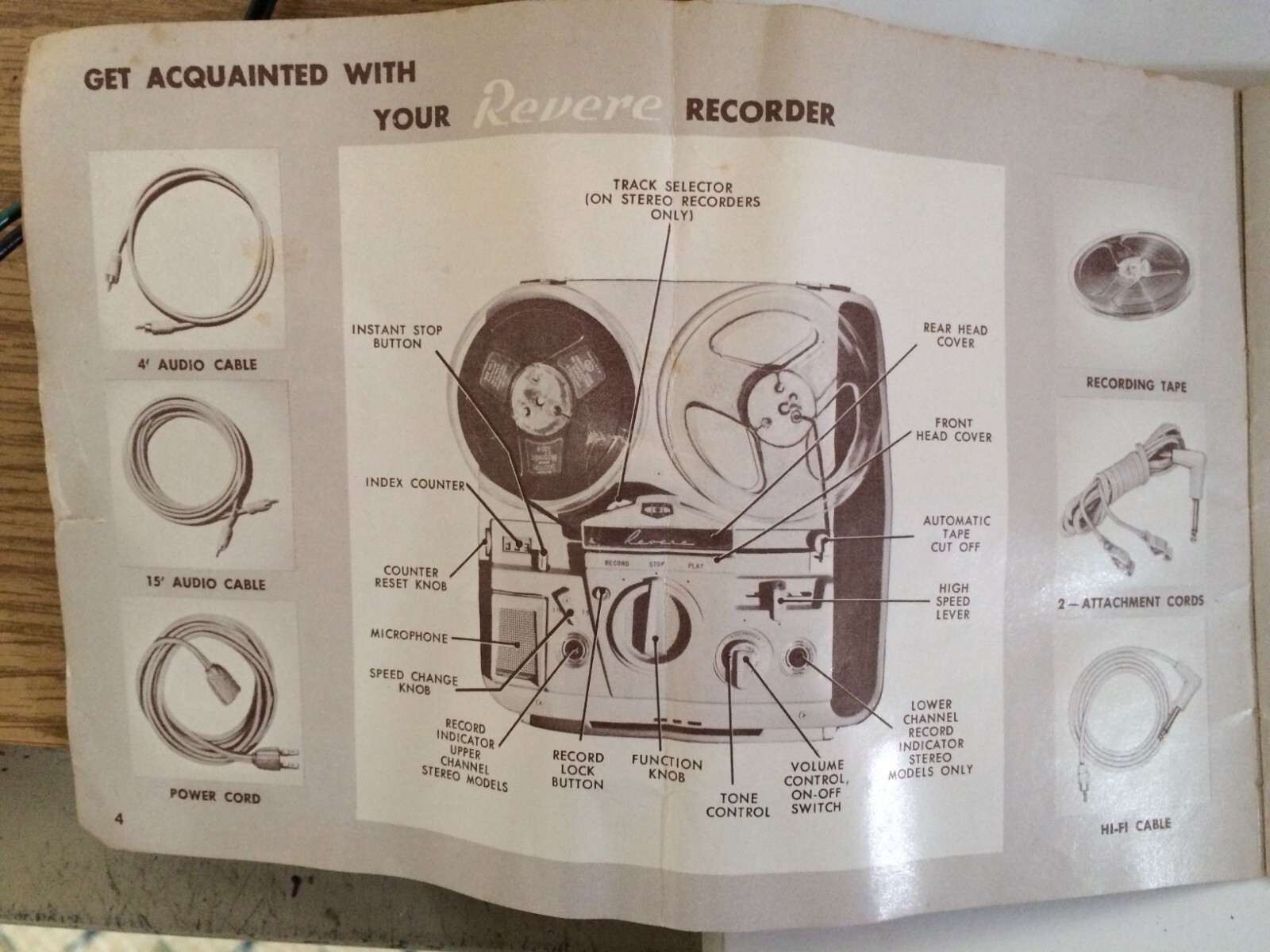 Vintage - Revere T-2000 Reel to Reel Tape Recorder MANUAL | eBay