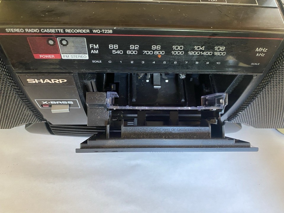 Sharp WQ-T238 (BK) Vintage Double Cassette Boombox Rare EQ + Mic 1980’s | eBay