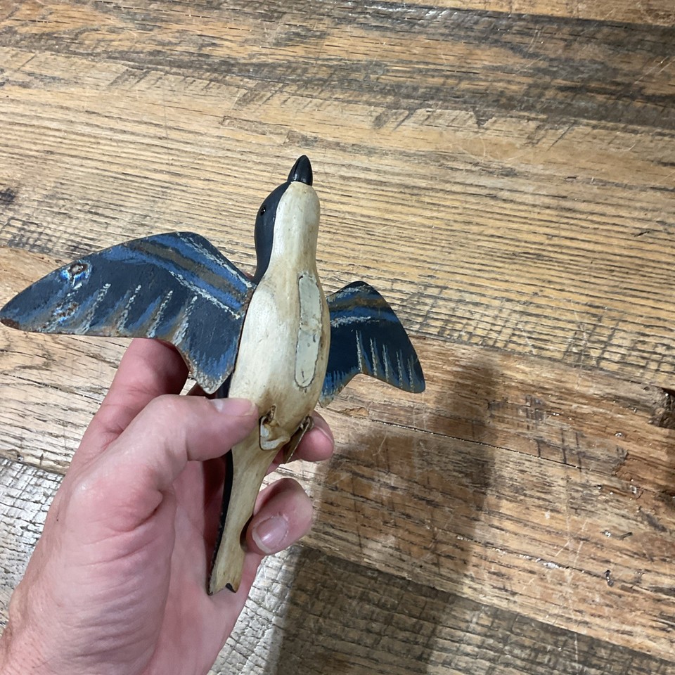 Vintage Bird Fishing Decoy Hand Carved Painted | eBay