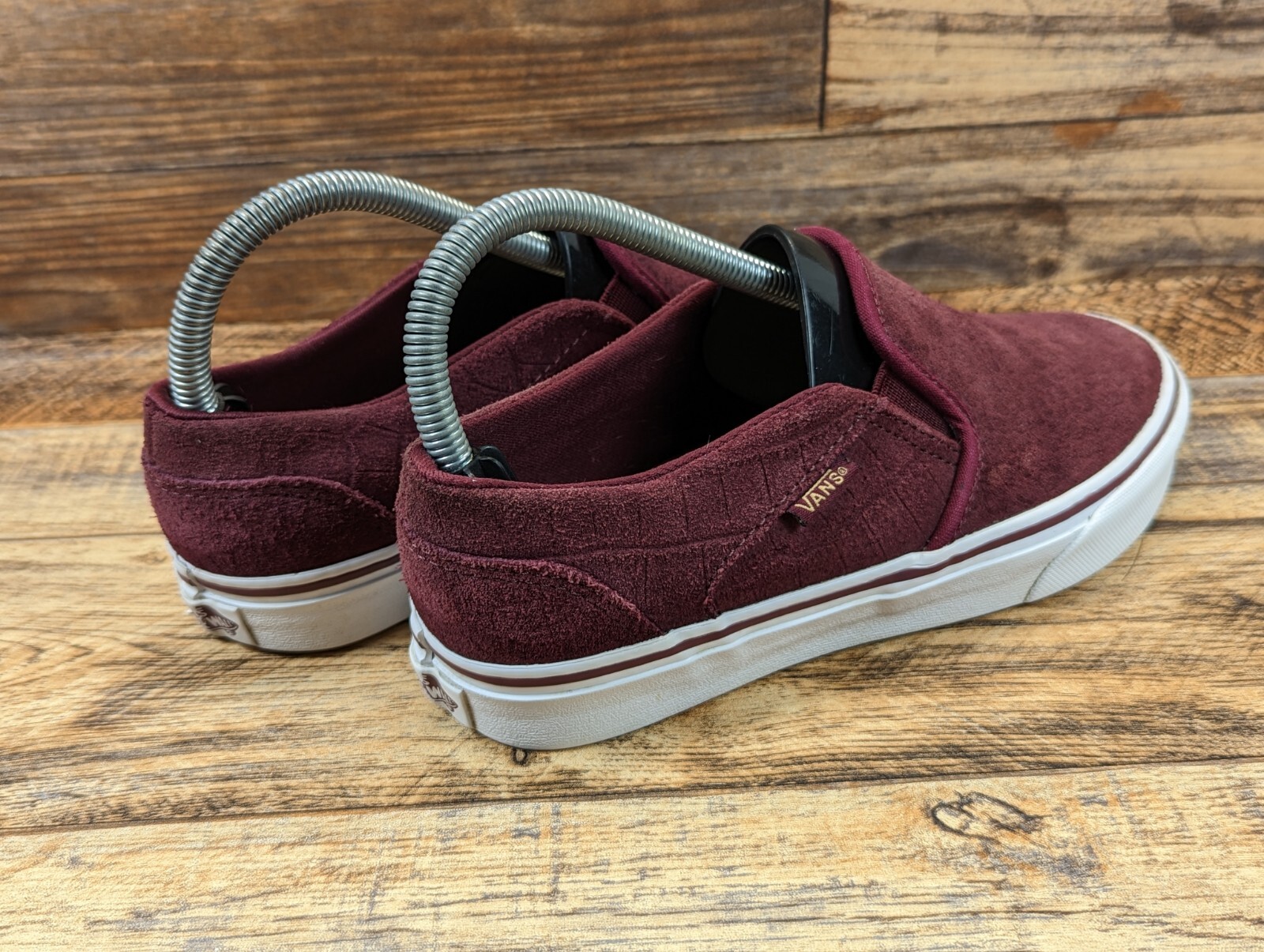 Vans Women's Size 6.5 Maroon Suede Alligator Croc Print Slip On Shoes ...