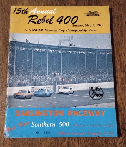 Vintage NASCAR Darlington Rebel 400 Program May 2, 1971 | eBay