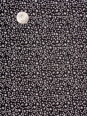 Music Fabric Notes Musical Motifs Black All That Jazz Cotton Blank ...