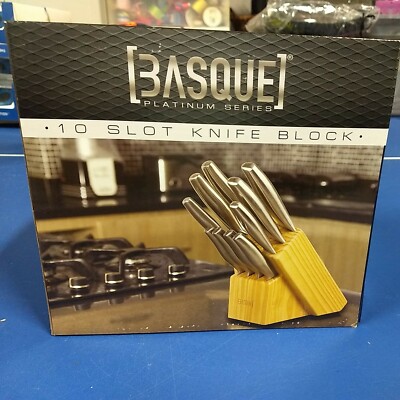 Basque Platinum Series 10 Slot Knife Block New in Box,no knives | eBay