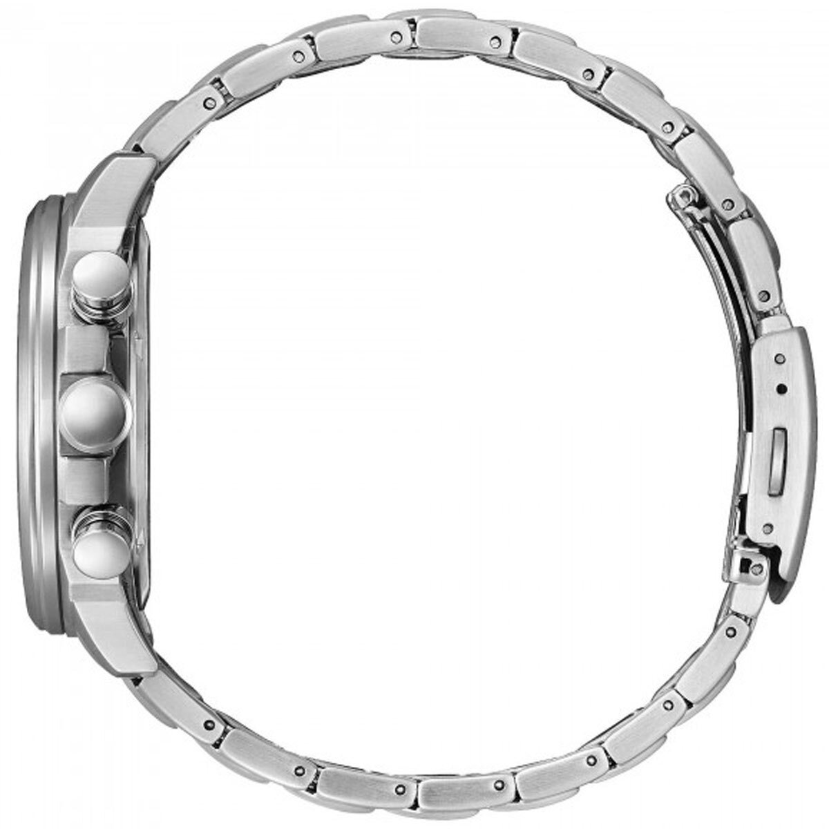 Citizen Men's Watch Eco Drive Chrono White and Black Dial SS Bracelet ...