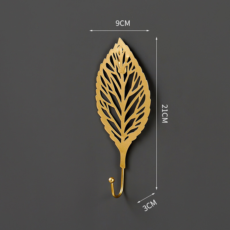 Gold Leaf Hook Coat Hat Key Hook Wall Hanging Kitchen Home Towel Hooks ...
