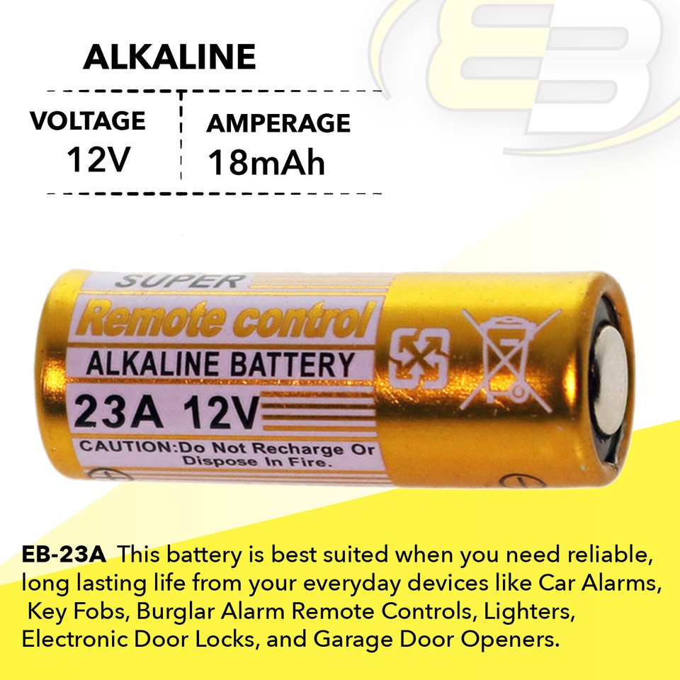 5pk 23A 12V Alkaline Battery Replaces E23A EL12 K23A L1028 8F10R V23GA ...