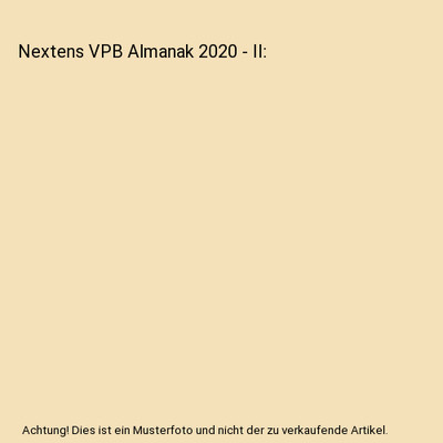 Nextens VPB Almanak 2020 - II | eBay