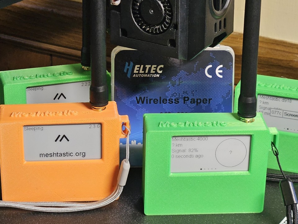 Meshtastic, Heltec,Wireless Paper NODE Ready To Go W/case/2000mah Batt ...