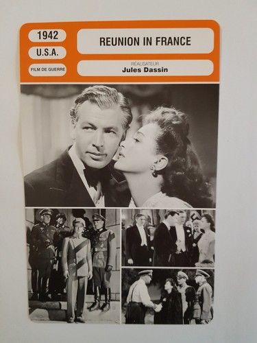 CARTE FICHE CINEMA 1942 REUNION IN FRANCE Joan Crawford John Wayne ...