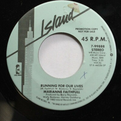 Rock Promo 45 Marianne Faithful - Running For Our Lives / Running For ...