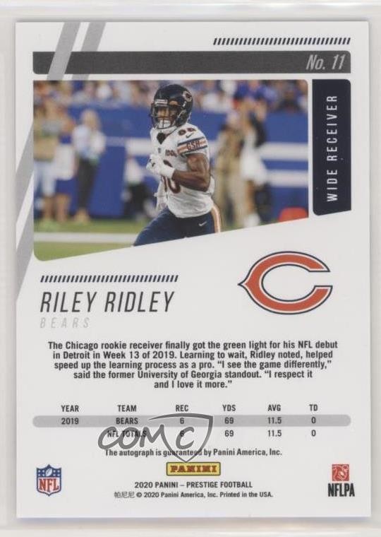 2020 Panini Prestige Xtra Points Platinum Signatures /10 Riley Ridley ...