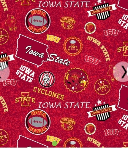 1 Yard Of Iowa State Home State Football Fabric ISU NACC 100% Cotton ...