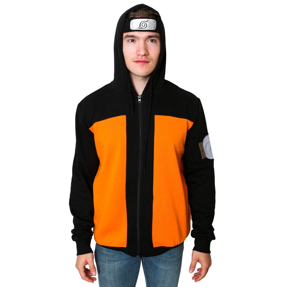 Naruto Shippuden Naruto Costume Adult Zip Up Hoodie | eBay