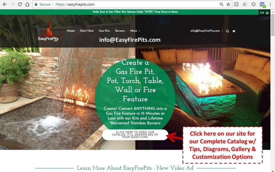 Create Your Own Gas Fire Feature w/ a Basic Complete Kit - Choose ...