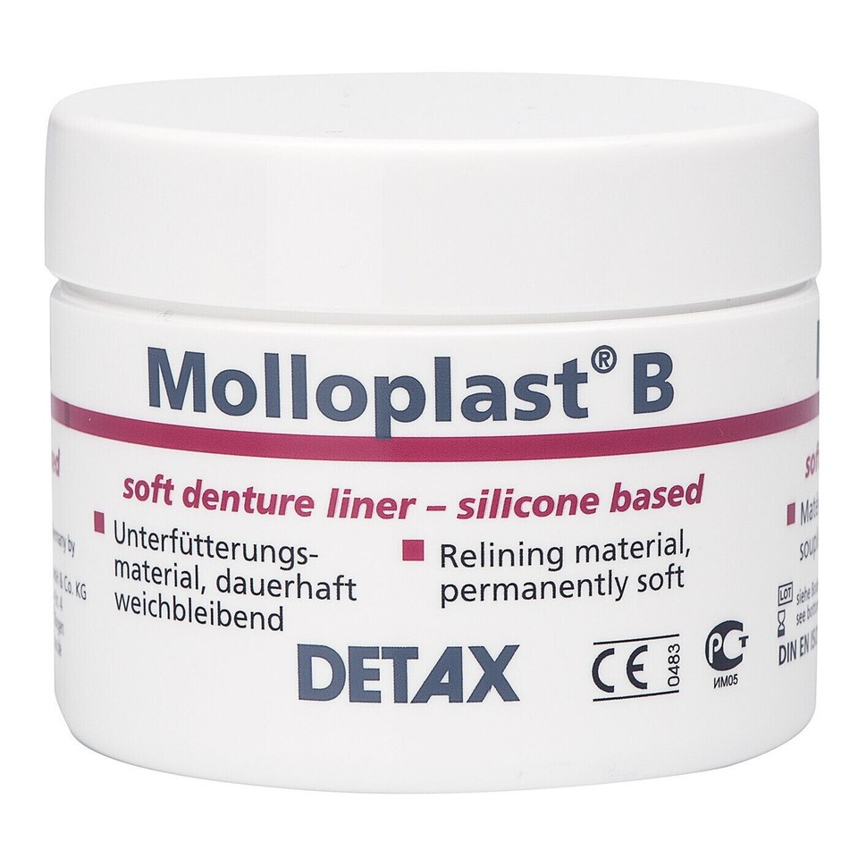 DETAX Dental Molloplast B Permanent Silicone Based Soft Relining ...