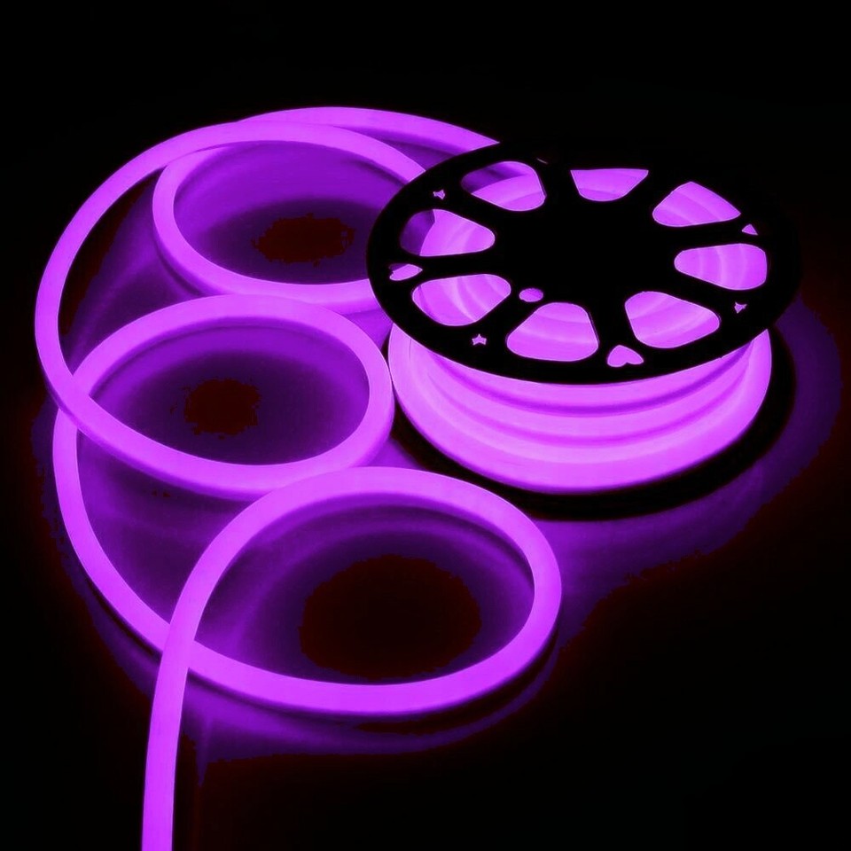 50/100/150/330ft Flex LED Neon Rope Light Strip Party Home Bar Decor ...