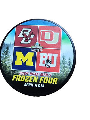 2024 NCAA Mens Frozen Four Logo Hockey Puck St Paul, MN Denver Boston ...