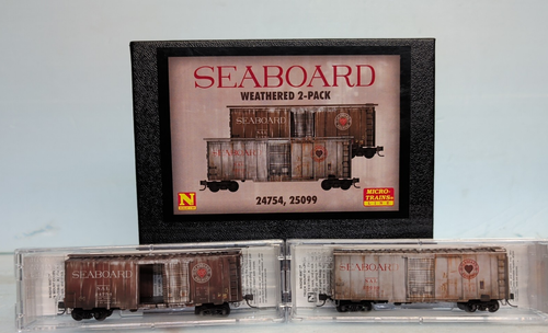 N Scale Micro Trains Seaboard 40' box car Weathered 2-Pack NEW | eBay