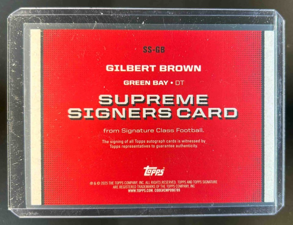 2024 Topps Signature Class Gilbert Brown Supreme Signers #SS-GB Packers | eBay