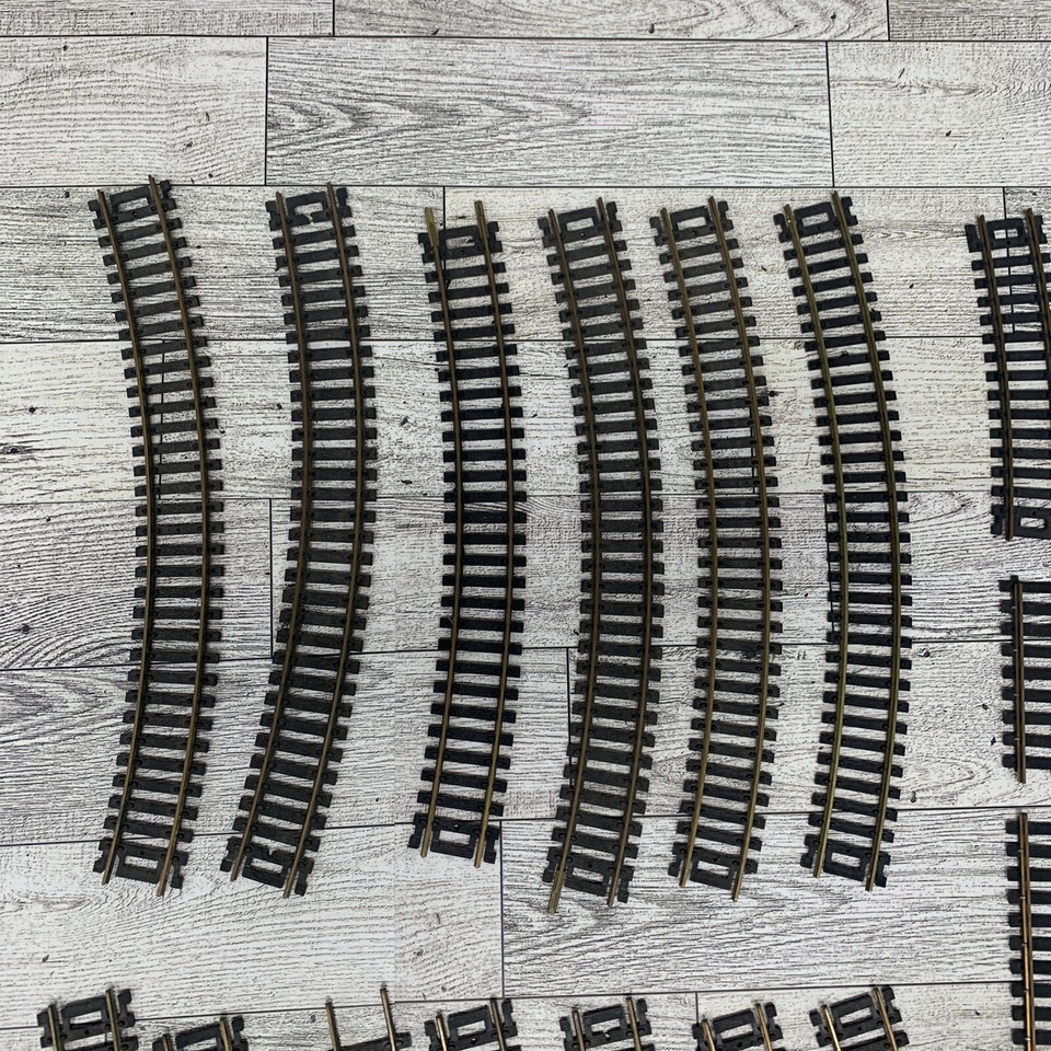 13 Atlas HO Scale 18” R Curve Brass Track & 17 Various Lengths Of ...
