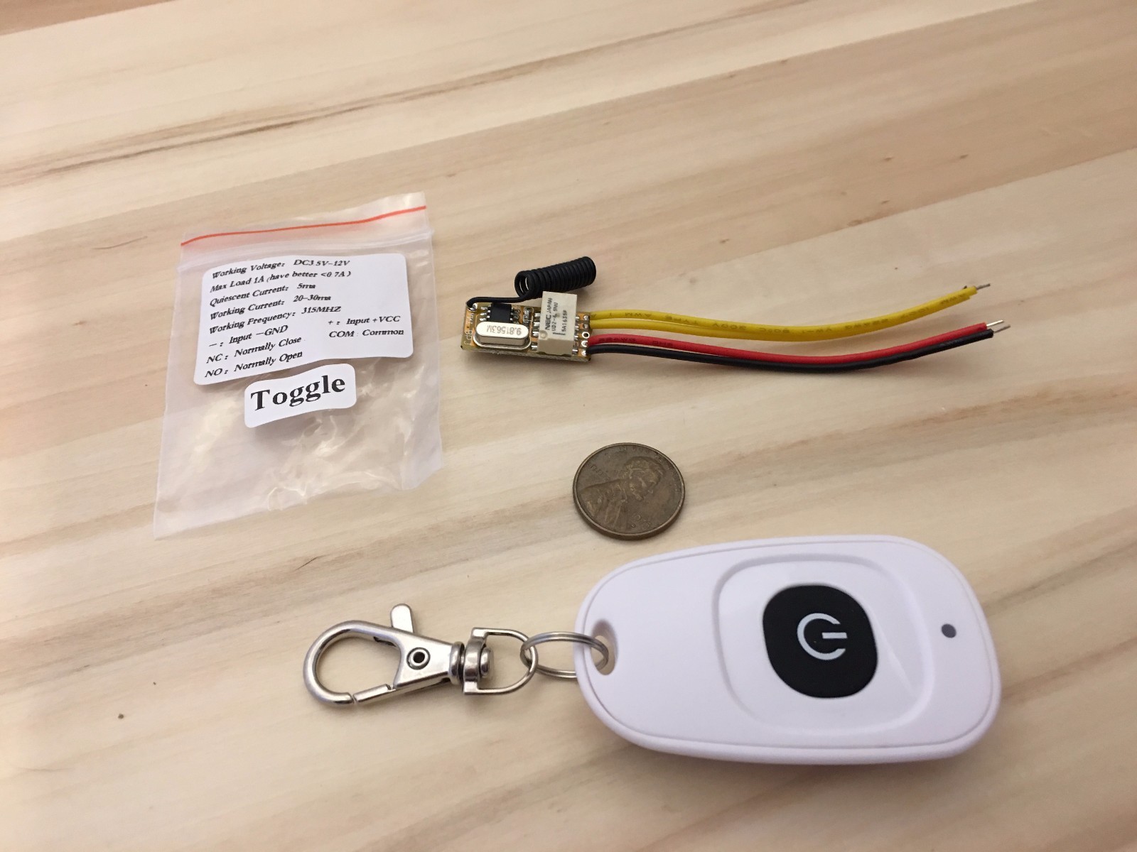 White small RF Wireless Remote Control Momentary/Toggle/Latch 3.7 - 12v ...