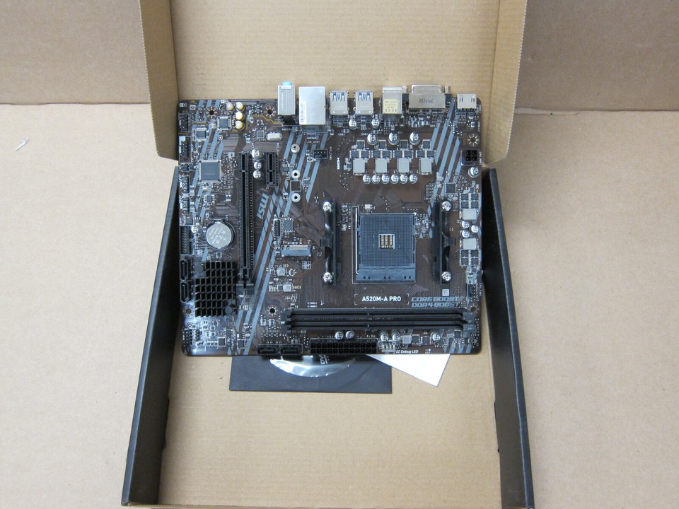 MSI MB A520M-A PRO AMD Socket AM4 Ryzen A520 Max64G DR4 DVI-D HDMI MATX ...