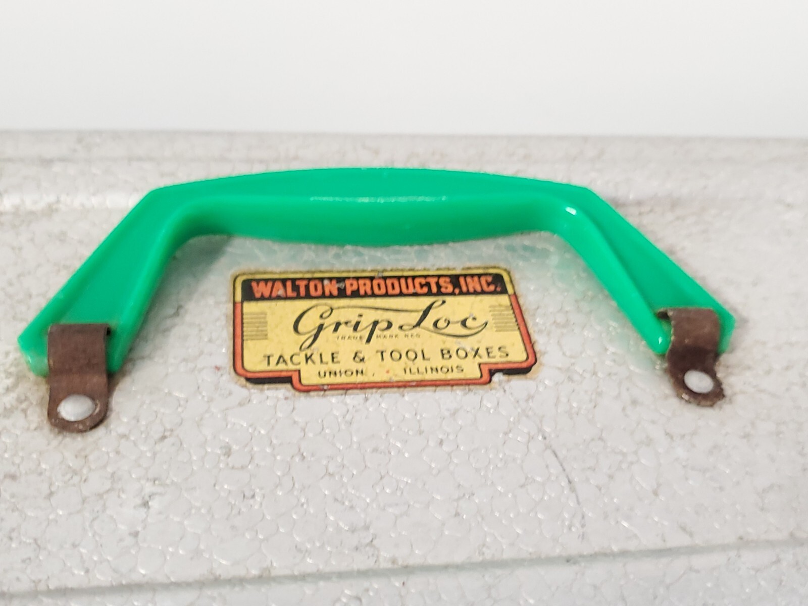 Vtg antique Walton grip-loc lock aluminum tackle tool box carry case ...