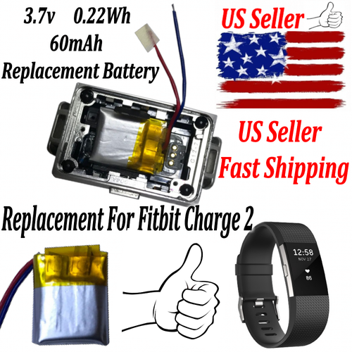 US Seller 60mAh Rechargeable Battery For Fitbit Charge 2 Smart Fitness ...